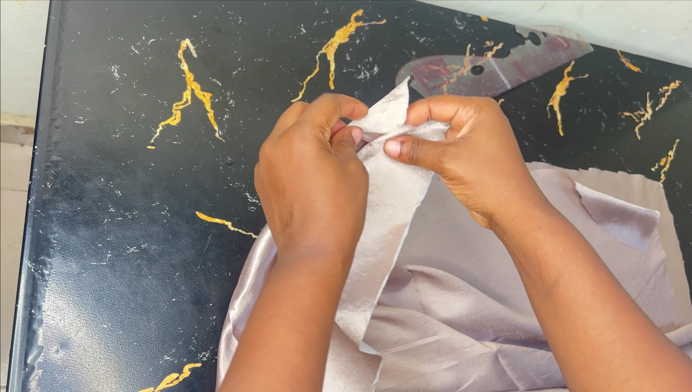 DIY A-Line Satin Skirt: The Easy Freehand Method